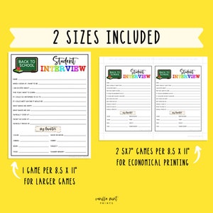 Back to School Student Interview | First Day of School All About Me ...