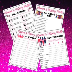 Women's History Month 10 Game BUNDLE Women Empowerment Celebration ...