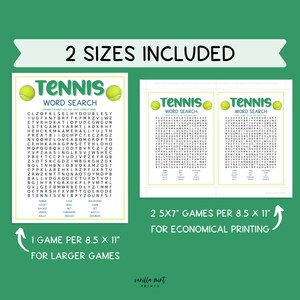 Tennis Word Search Game | Printable Tennis Themed Party Games | Tennis ...