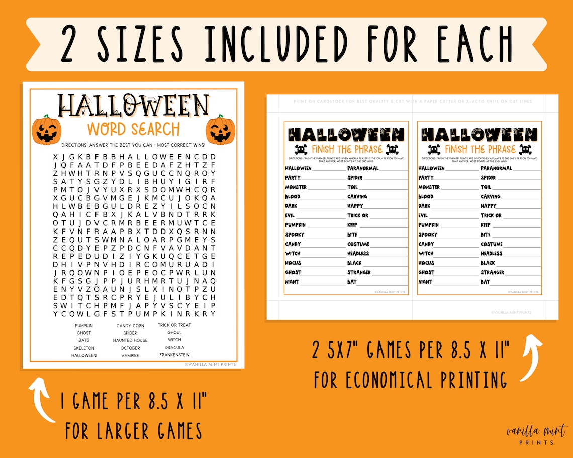 Halloween Party Games BUNDLE 10 Halloween Printable Games | Etsy