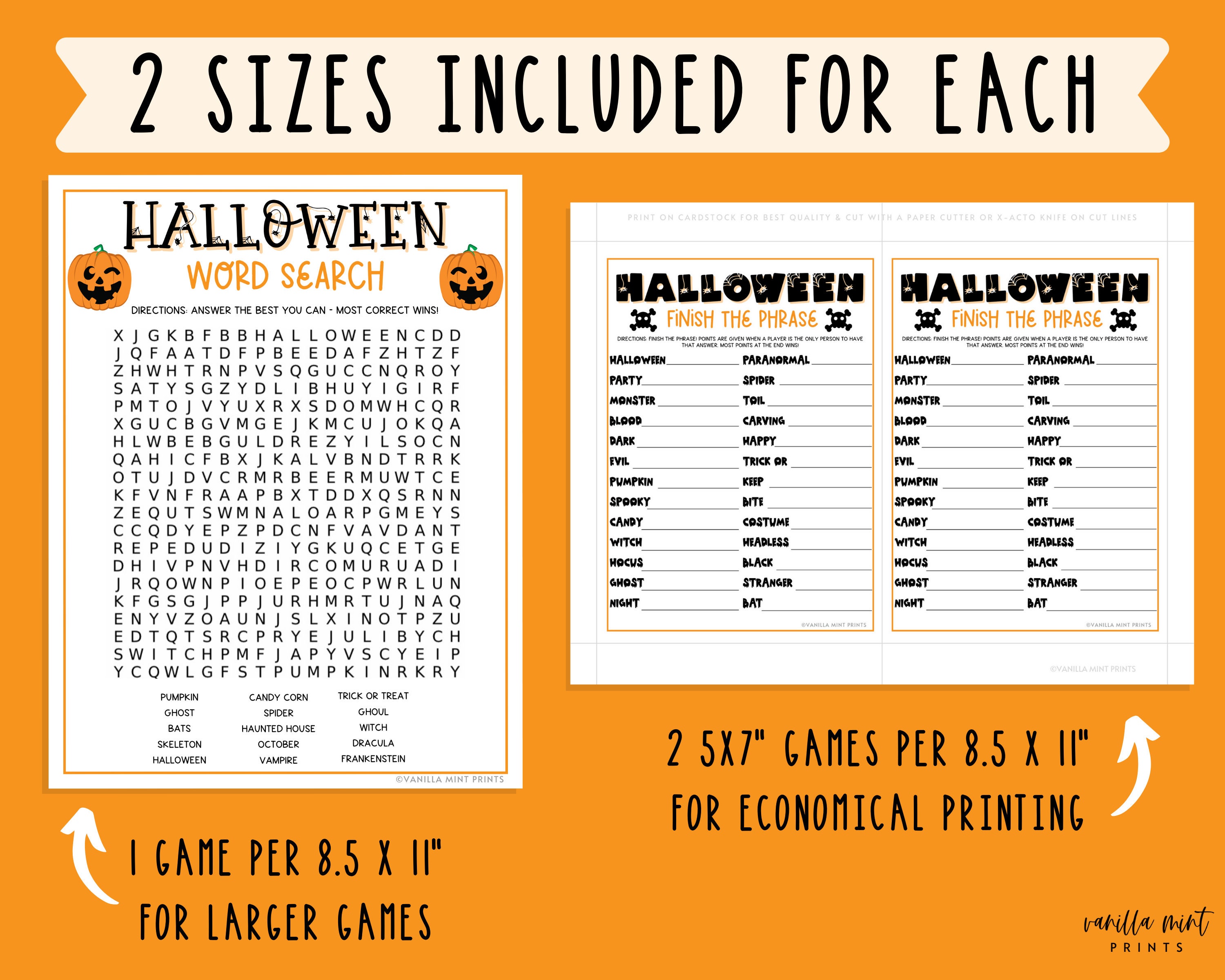 Halloween Party Games BUNDLE 10 Halloween Printable Games | Etsy