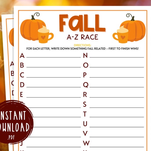 Fall Word Scramble Game Printable Autumn Games Fall Time - Etsy