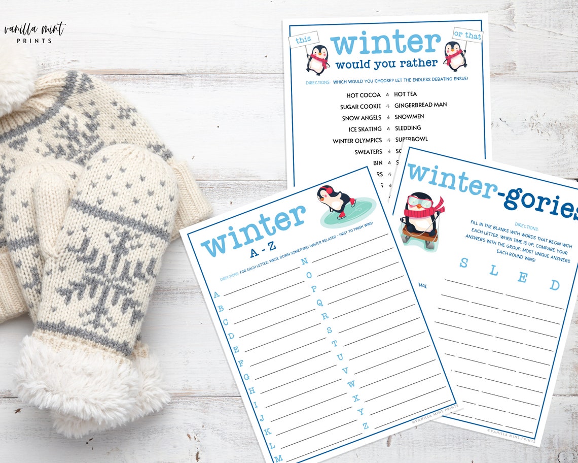 10 Winter Games BUNDLE Printable Winter Games PACK - Etsy