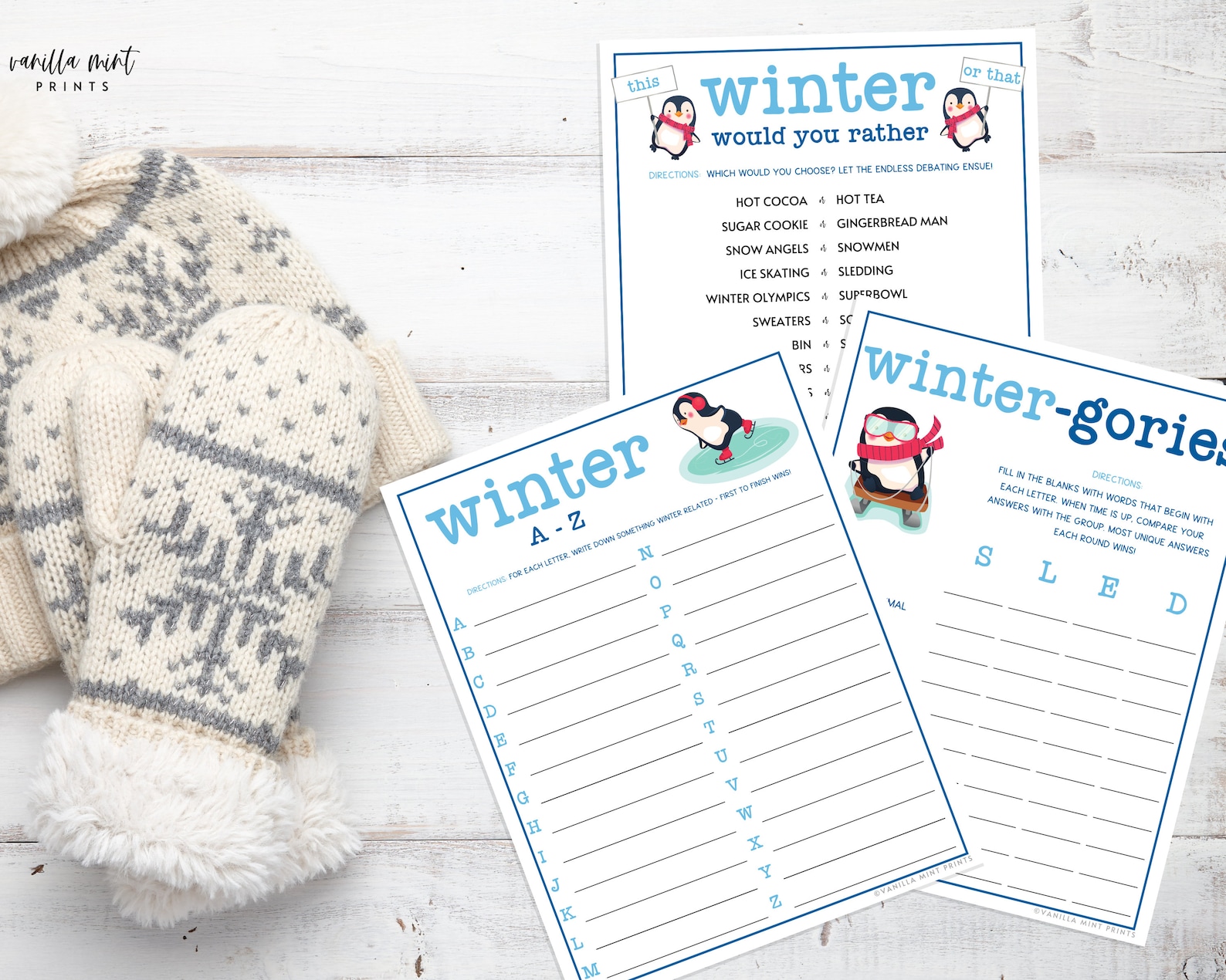 10 Winter Games BUNDLE Printable Winter Games PACK - Etsy