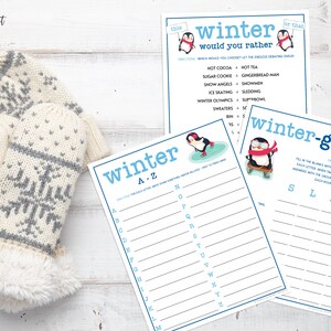 10 Winter Games BUNDLE | Printable Winter Games PACK | Wintertime ...