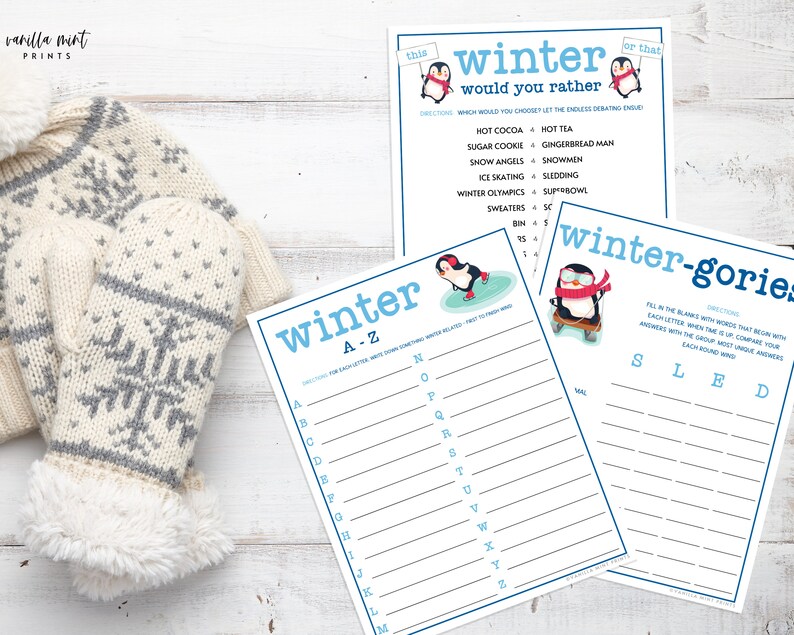 10 Winter Games BUNDLE Printable Winter Games PACK - Etsy