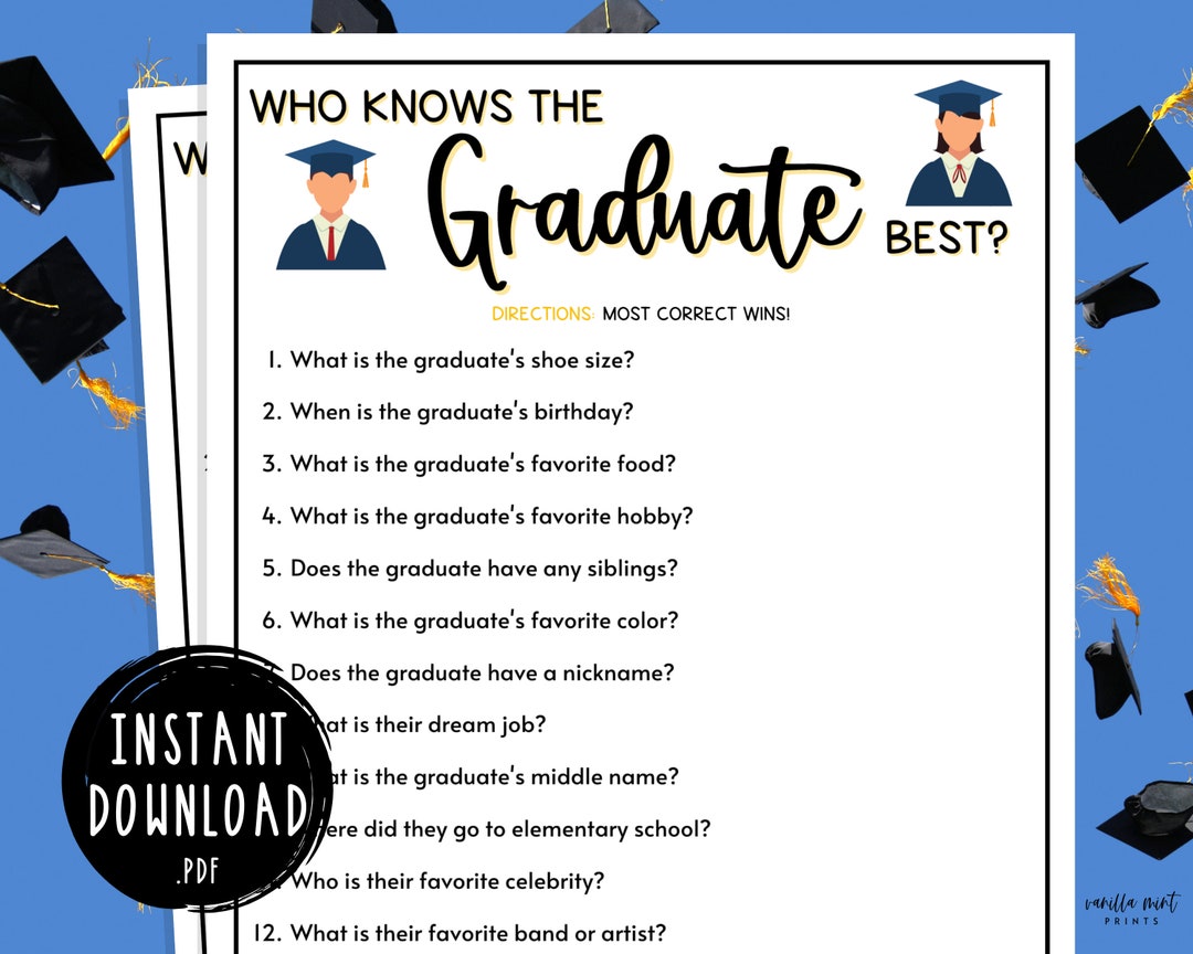 Graduation Games | Who Knows the Graduate Best | Fun Graduation Party ...
