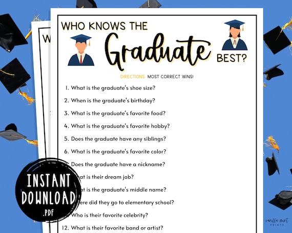 Graduation Games Who Knows the Graduate Best Fun - Etsy