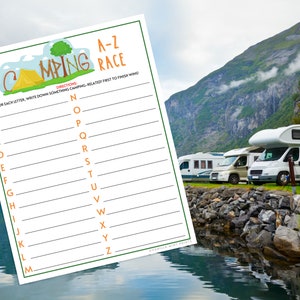 Camping A-Z Race | Printable Campground Games | Party Games | Camping ...