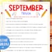 September Trivia Game | Printable Month Party Games | Fall Activities ...