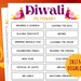 Diwali Pictionary Game Printable Festival of Lights Party Games ...