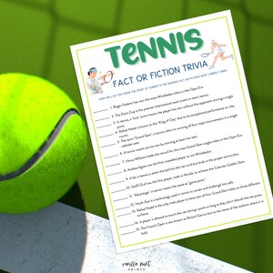 Tennis Trivia Game | Printable Tennis Themed Party Game | Games for ...