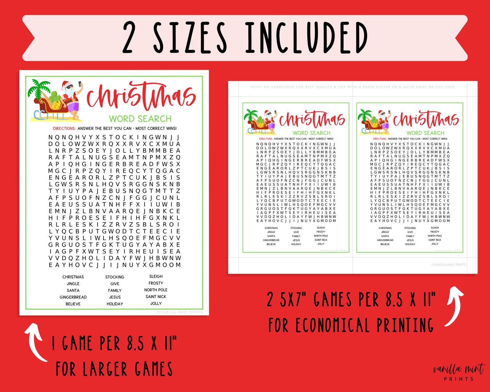 Christmas in July Word Search Party Game Beach Christmas - Etsy