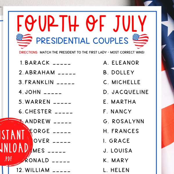 President Day Game - Etsy