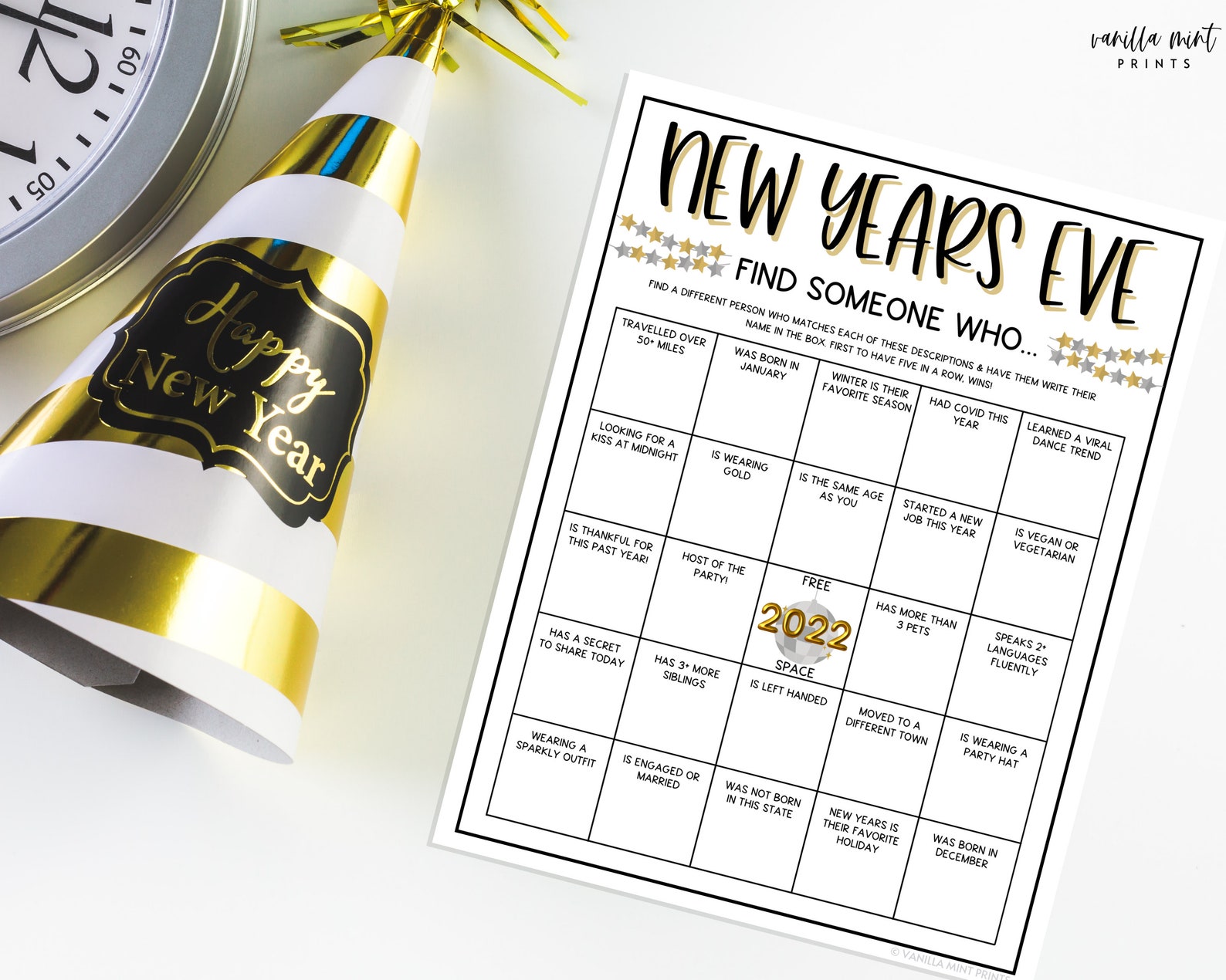 New Years Eve Find Someone Who Bingo Game New Years Games - Etsy