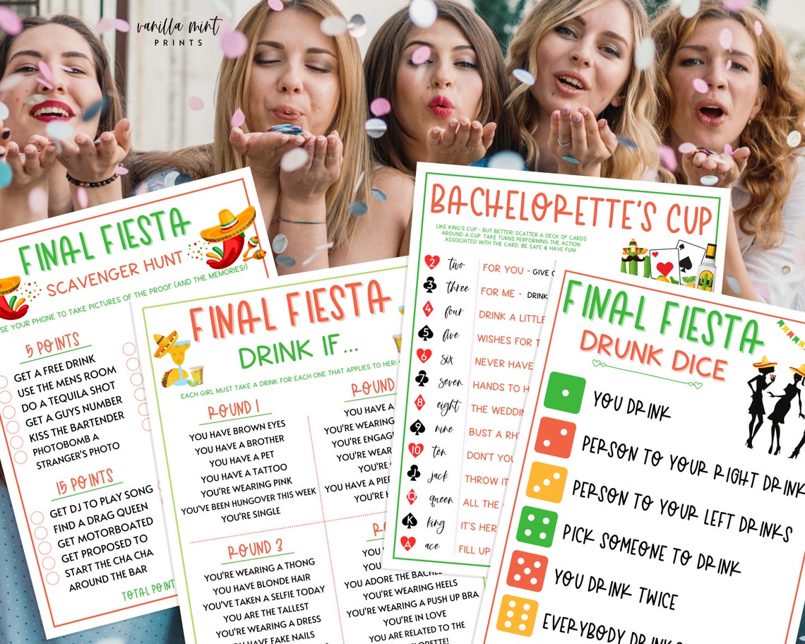 Final Fiesta Bachelorette Party Games BUNDLE 10 Game Pack | Etsy