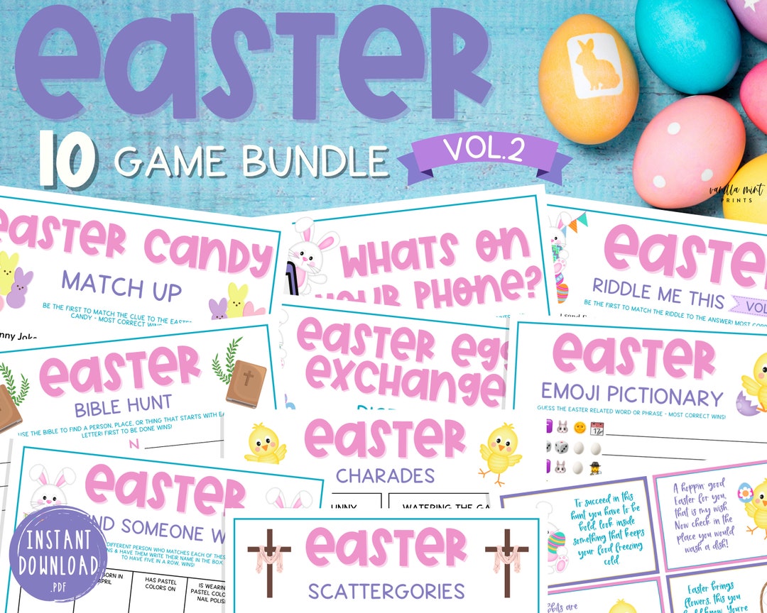 Easter 10 Game Bundle VOLUME 2 | Ten Printable Easter Party Games ...