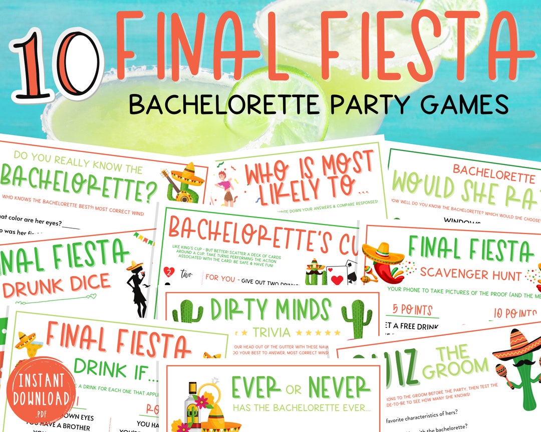 Final Fiesta Bachelorette Party Games | BUNDLE | 10 Game Pack | Bridal ...