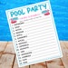 Pool Party Word Scramble Game Fun Printable Summertime Party Games Fun ...