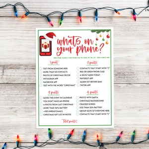 Christmas Whats on Your Phone Game | Xmas Scavenger Hunt Games | Fun ...