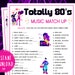 Totally 80's Music Match up Party Game Printable 1980s - Etsy