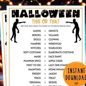 Halloween This or That Game | Halloween Printable Games | Halloween ...