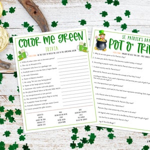 St. Patrick's 5 Trivia Game BUNDLE Irish Games Fun St. | Etsy