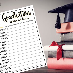 Graduation Games | Word Scramble | Fun Graduation Party Games | Class ...
