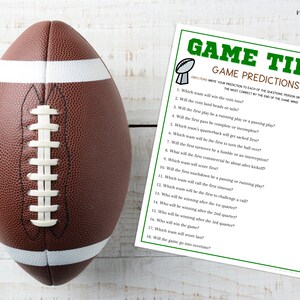 Football Game Predictions Game | Football Party Games | Printable Super ...