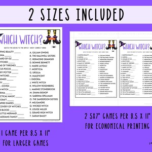 Witches Night Out Witch Matching Game Which Witch Fun | Etsy