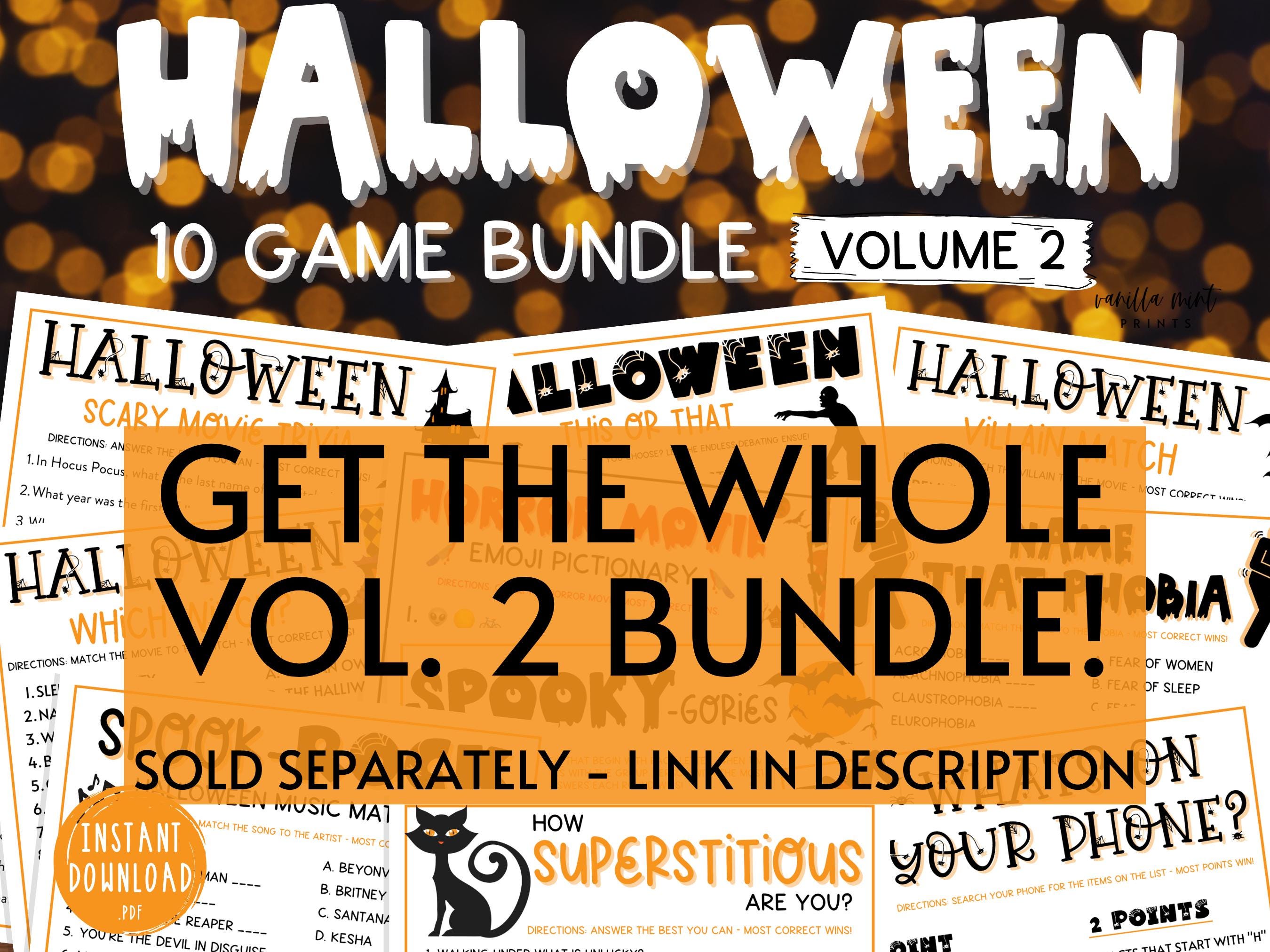 Halloween Horror Movie Emoji Pictionary Party Game | Halloween Scary ...