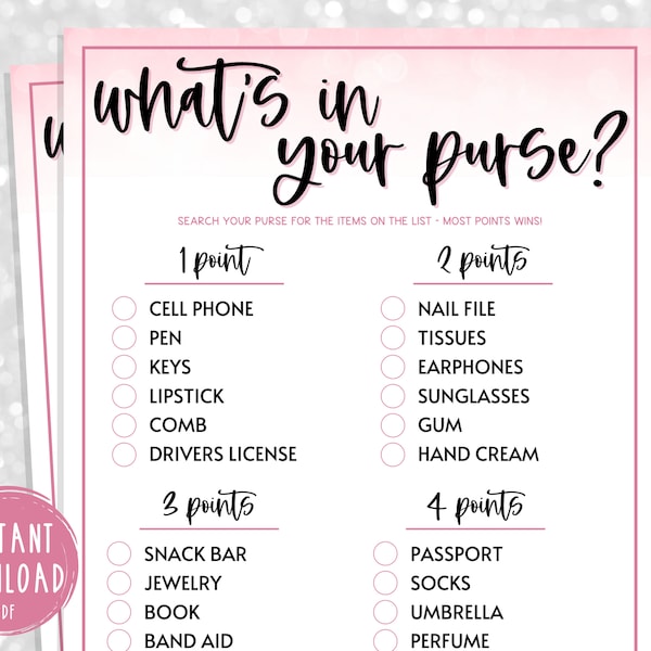 Purse Scavenger Hunt - Etsy