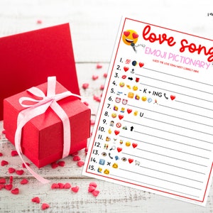 Valentine's Day Love Song Emoji Pictionary Game | Fun Valentine's Day ...