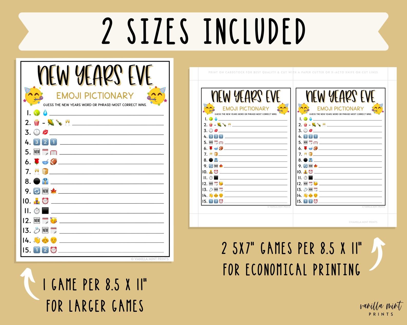 New Years Eve Emoji Pictionary Game Printable Games Fun - Etsy