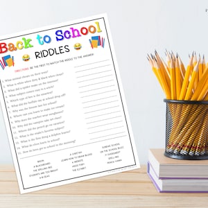 Back to School Game Riddles First Day of School Activities - Etsy