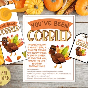 You've Been Gobbled Printable Thanksgiving Game Kit | Friendsgiving ...