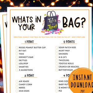 Halloween Whats in Your Trick or Treat Bag Game | Halloween Scavenger ...