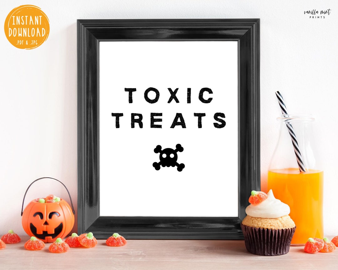 Halloween Party Signs Toxic Treats Halloween Party Decor Halloween ...