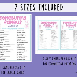 Easter Somebunny Famous Game | Famous Rabbit Match up Easter Game ...