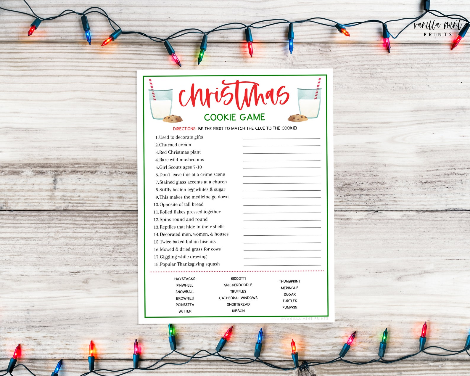 Christmas Cookie Game Game Christmas Trivia Printable Games - Etsy