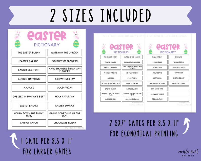 Easter Pictionary Game Printable Easter Games Party Games - Etsy
