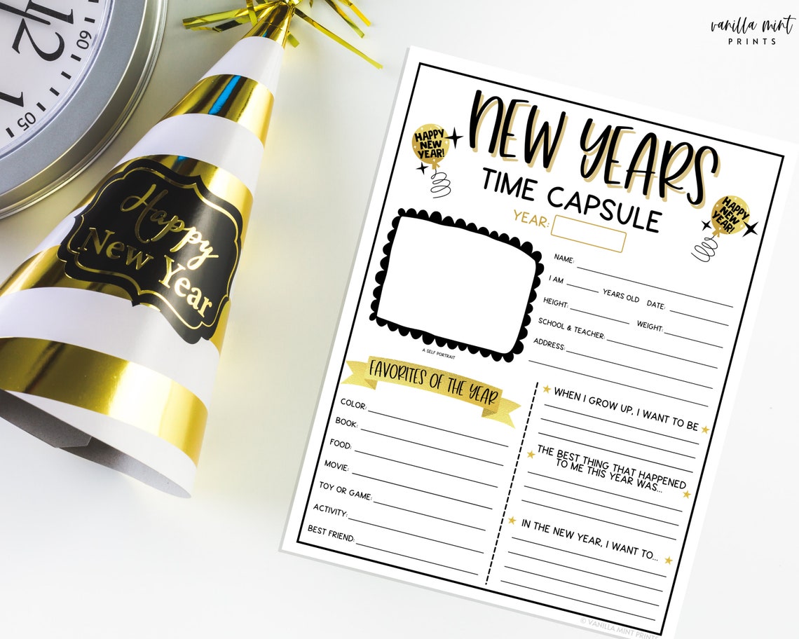 New Years Eve Kid's Time Capsule Game Fun New Years Eve | Etsy