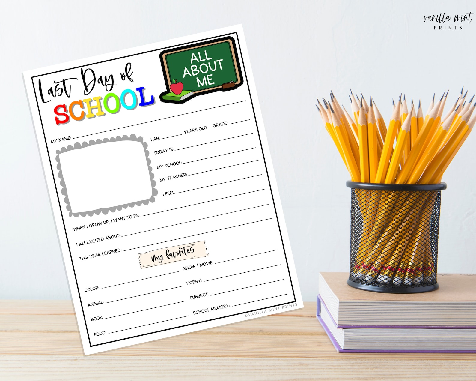 End of School Questionnaire Last Day of School All About Me - Etsy