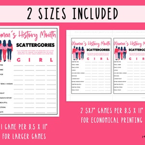 Women's History Month Scattergories Game | Women Empowerment ...