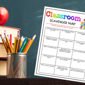 Back to School Classroom Scavenger Hunt First Day of School - Etsy