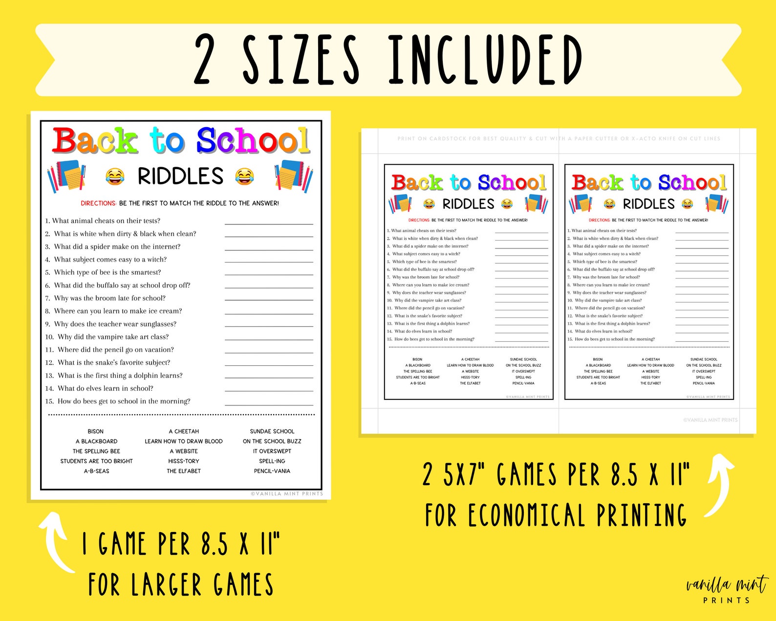 Back to School Game Riddles First Day of School Activities - Etsy