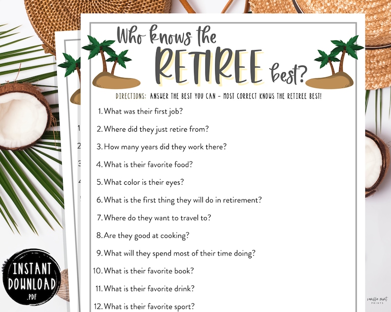 Retirement Party Games | Who Knows the Retiree Best | Fun Retirement ...