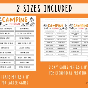 Camping Pictionary | 33 Pictionary Ideas Printable Campground Party ...