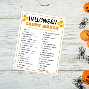 Halloween Candy Match Party Game Halloween Games for Kids & Adults Fun ...