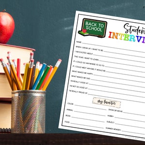 Back to School Student Interview First Day of School All - Etsy